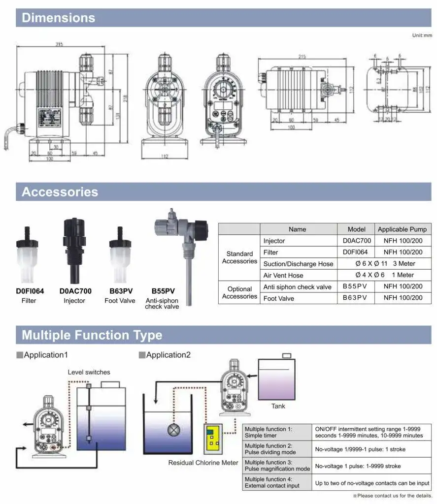ปั๊มเติมสารเคมีแบบโซลินอยส์ Nikkiso รุ่น NFH200 - Thaipinnacle