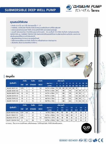 ปั๊มบาดาล รุ่น QJD - Thaipinnacle