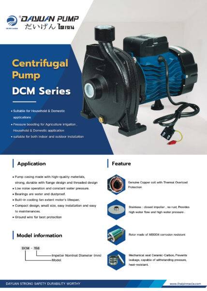 ปั๊มหอยโข่ง รุ่น DCM - ไทยพินนะเคิ้ล (TPE)